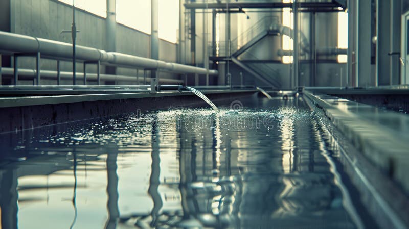 Modern Wastewater Treatment Tank in Industrial Facility Stock Photo ...