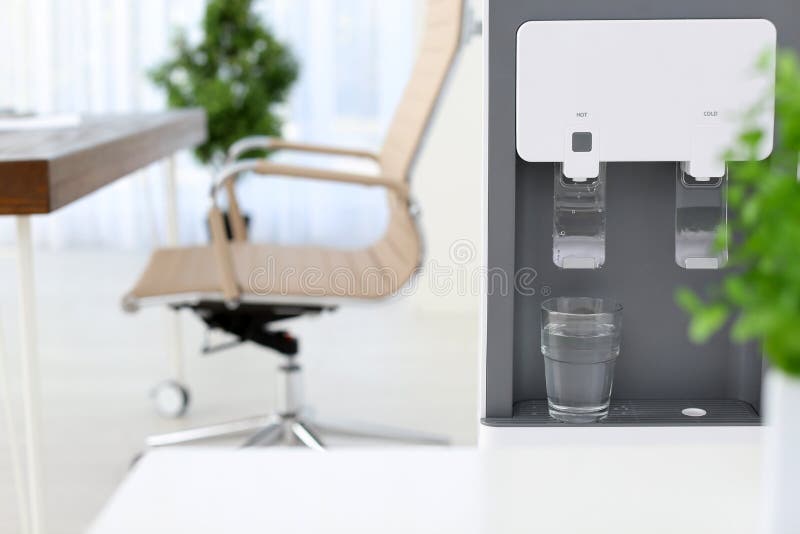 Modern Water Cooler with Glass in Office Stock Image - Image of natural ...