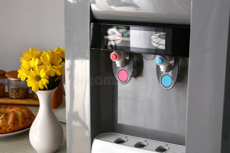 Modern Water Cooler on Table in Kitchen Stock Photo - Image of modern ...