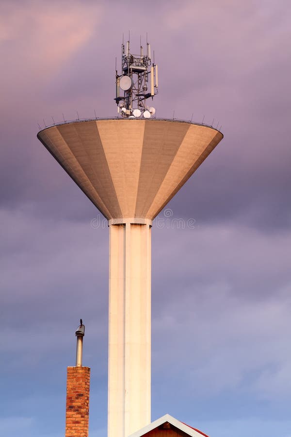 Modern water tank tower stock image. Image of communications - 22948911