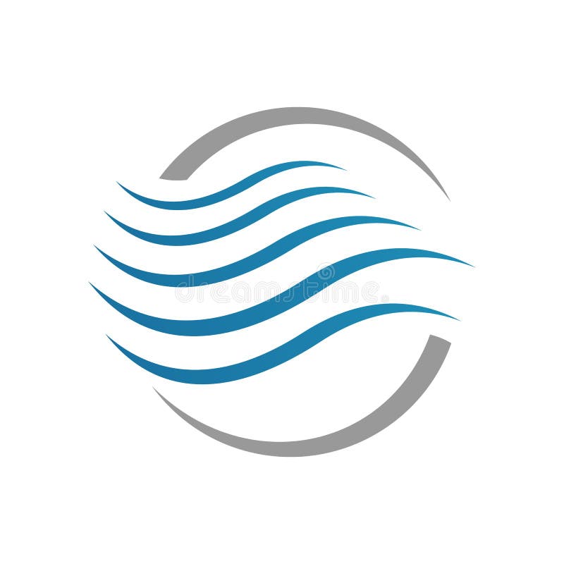 Modern Water Waves Logo Design of Blue Ocean Sign Vector Symbol Vorlage ...
