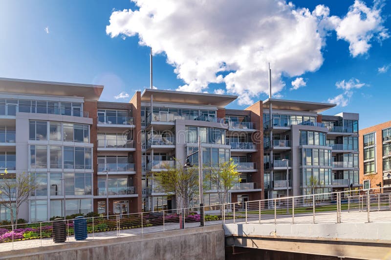 Modern Waterfront Apartment Complex in Annapolis, Maryland Stock Image ...
