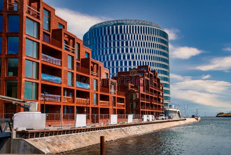 Modern Waterfront Architecture in Copenhagen with Cylindrical Building ...
