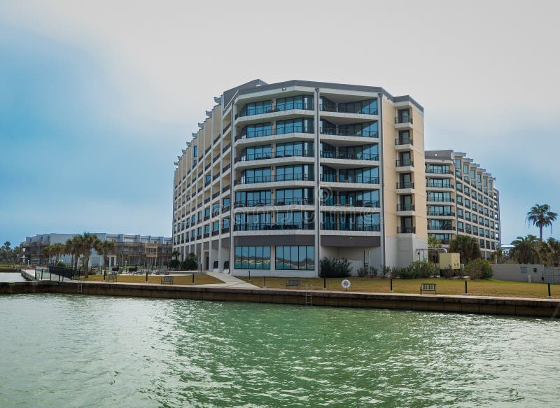 Modern Waterfront Condominium Building with Multiple Stories Stock ...