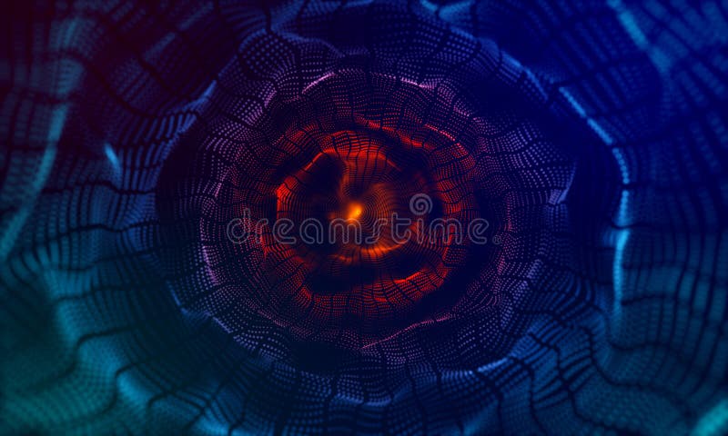 Modern Wave Circle Effect 3d Blue Background Stock Illustration ...