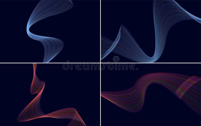 Modern Wave Curve Abstract Presentation Background Pack Stock Vector ...