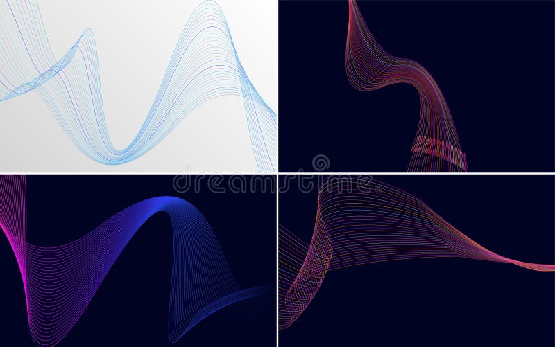 Modern Wave Curve Abstract Presentation Background Pack Stock Vector ...