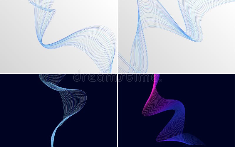 Modern Wave Curve Abstract Presentation Background Pack Stock Vector ...