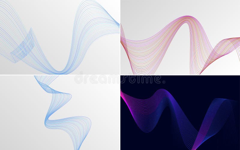 Modern Wave Curve Abstract Presentation Background Pack Stock Vector ...