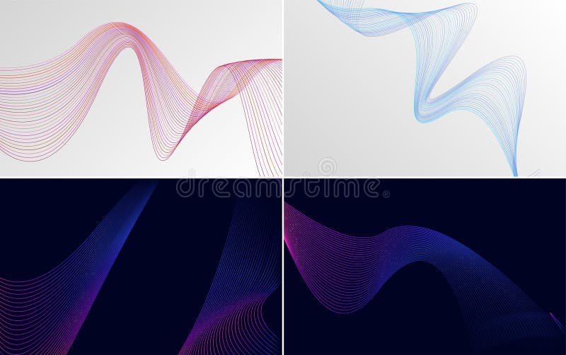 Modern Wave Curve Abstract Presentation Background Pack Stock Vector ...