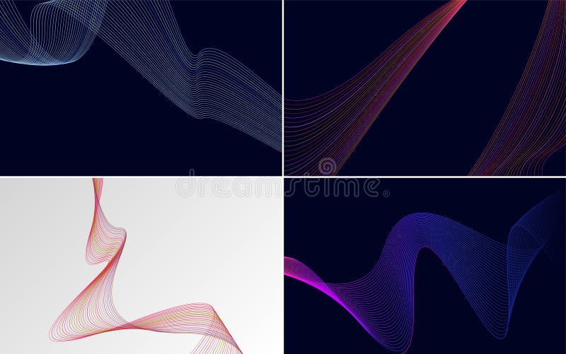 Modern Wave Curve Abstract Presentation Background Pack Stock Vector ...