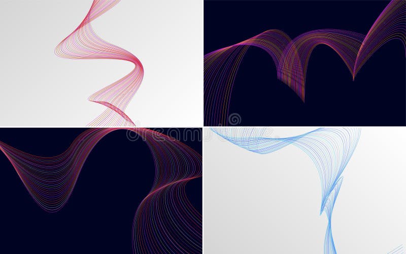 Modern Wave Curve Abstract Presentation Background Pack Stock Vector ...