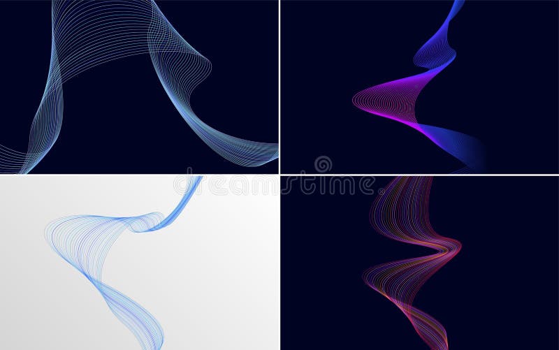 Modern Wave Curve Abstract Presentation Background Pack Stock Vector ...