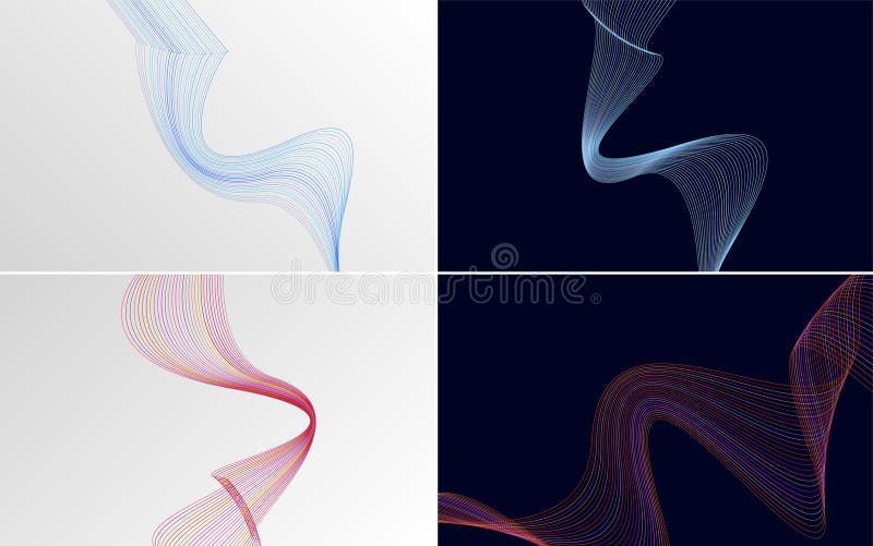 Modern Wave Curve Abstract Presentation Background Pack Stock Vector ...