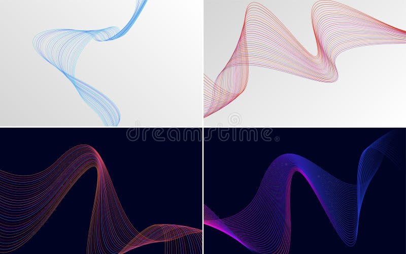 Modern Wave Curve Abstract Presentation Background Pack Stock Vector ...