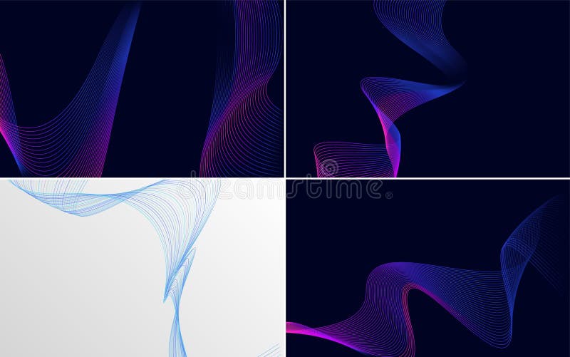 Modern Wave Curve Abstract Presentation Background Pack Stock Vector ...