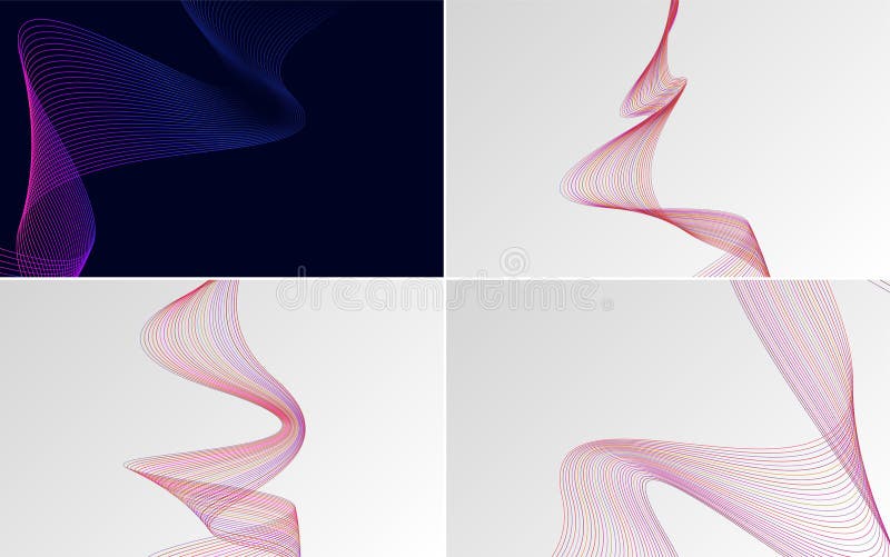 Modern Wave Curve Abstract Presentation Background Pack Stock Vector ...