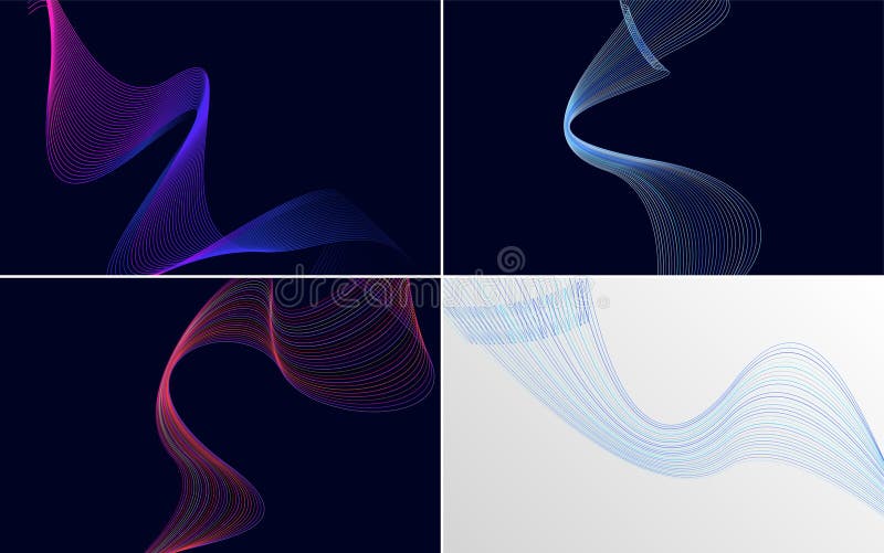 Modern Wave Curve Abstract Presentation Background Pack Stock Vector ...