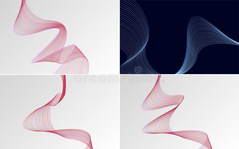 Modern Wave Curve Abstract Presentation Background Pack Stock Vector ...