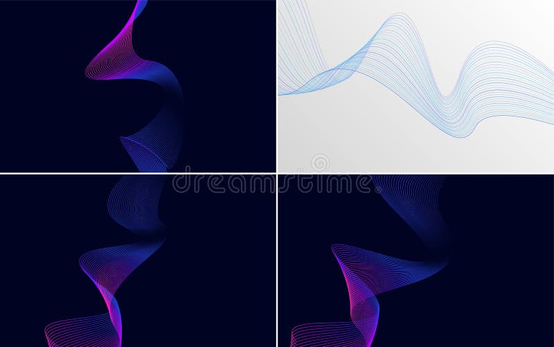 Modern Wave Curve Abstract Presentation Background Pack Stock Vector ...