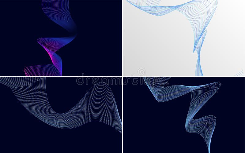 Modern Wave Curve Abstract Presentation Background Pack Stock Vector ...