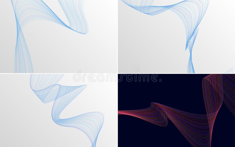 Modern Wave Curve Abstract Presentation Background Pack Stock Vector ...