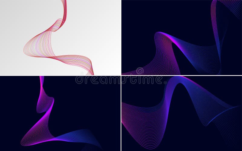 Modern Wave Curve Abstract Presentation Background Pack Stock Vector ...