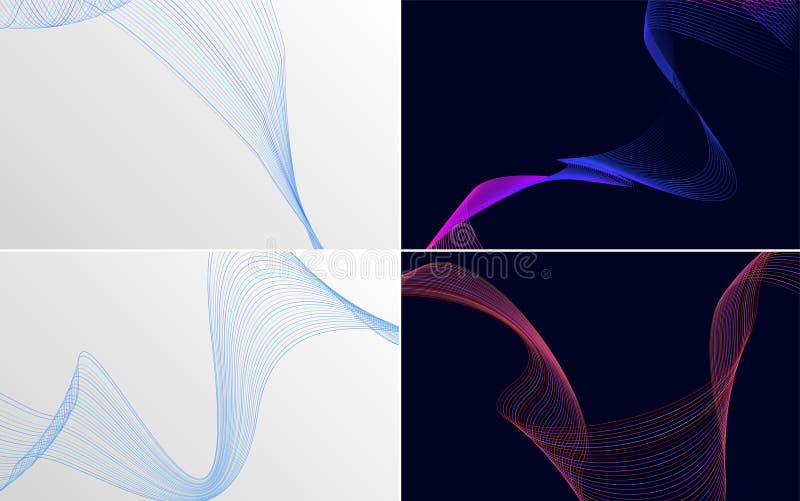 Modern Wave Curve Abstract Presentation Background Pack Stock Vector ...