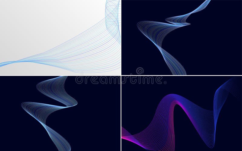 Modern Wave Curve Abstract Presentation Background Pack Stock Vector ...