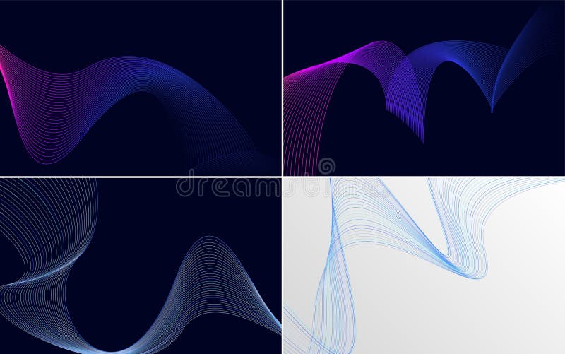 Modern Wave Curve Abstract Presentation Background Pack Stock Vector ...