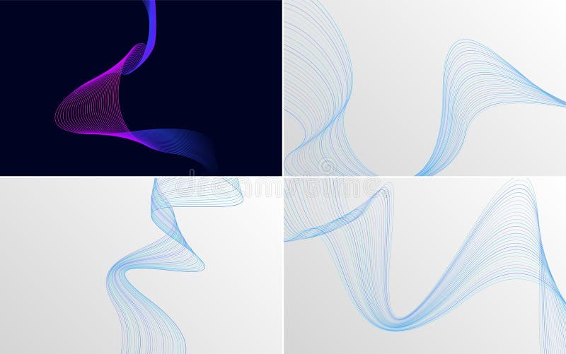 Modern Wave Curve Abstract Presentation Background Pack Stock Vector ...