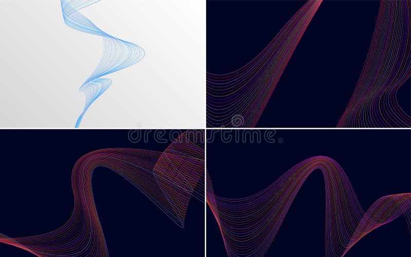 Modern Wave Curve Abstract Presentation Background Pack Stock Vector ...