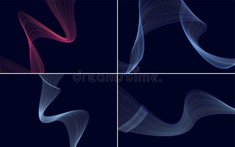 Modern Wave Curve Abstract Presentation Background Pack Stock Vector ...