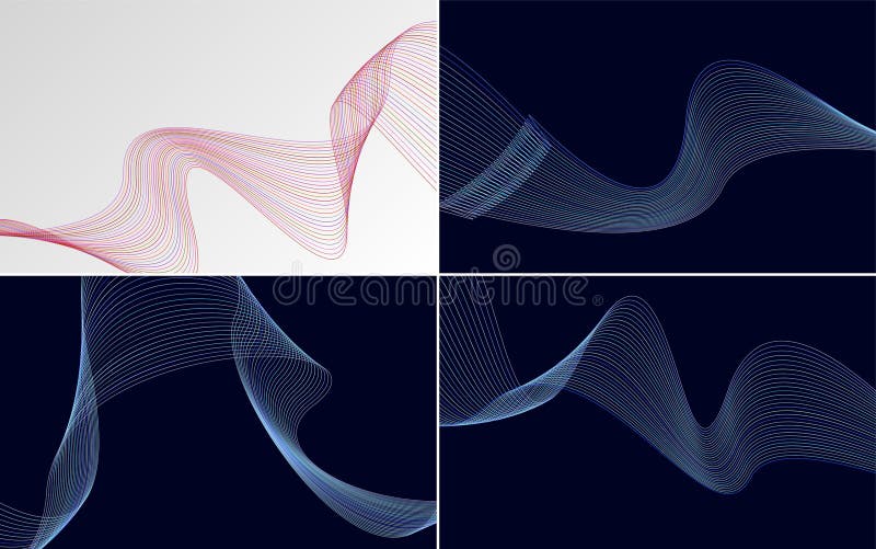 Modern Wave Curve Abstract Vector Background Pack for a Chic and ...