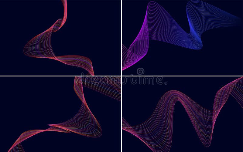 Modern Wave Curve Abstract Vector Background Pack for a Chic and ...