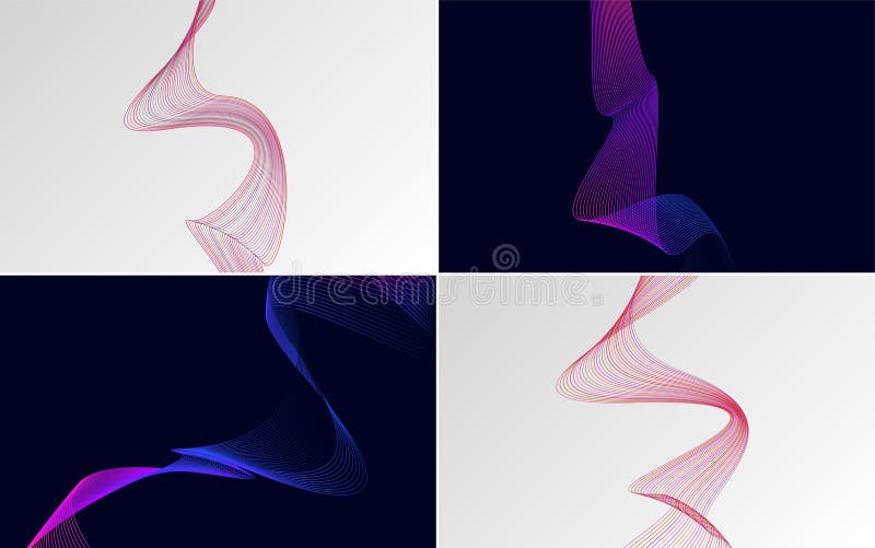 Modern Wave Curve Abstract Vector Background Pack for a Chic and ...