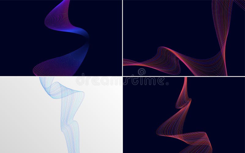 Modern Wave Curve Abstract Vector Background Pack for a Chic and ...