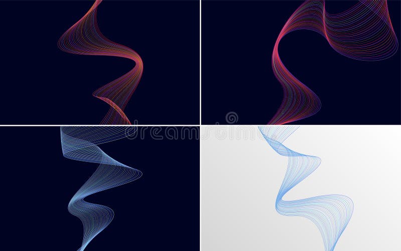 Modern Wave Curve Abstract Vector Background Pack for a Unique and Bold ...