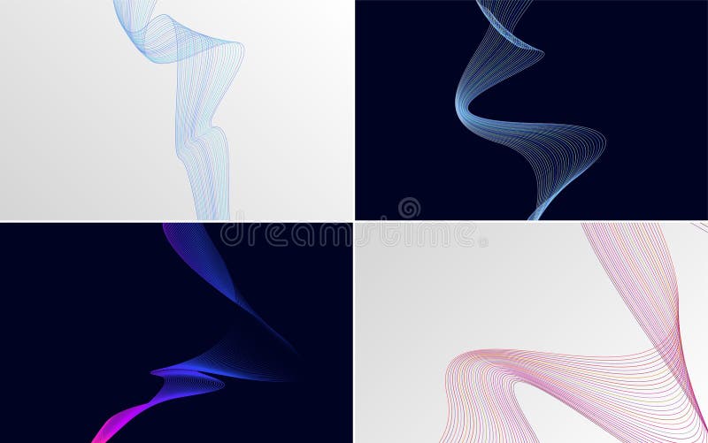Modern Wave Curve Abstract Vector Backgrounds for a Polished and ...