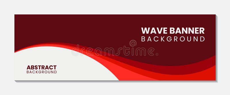 Modern Wave Shape Banner Design Template with Red Background Stock ...