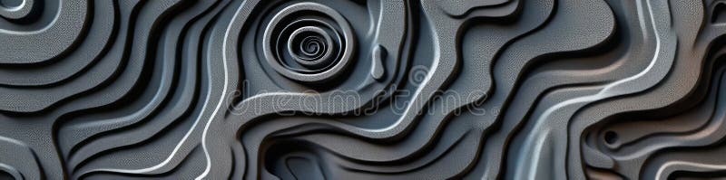 Modern Wavy Line Patterns (guilloche Curves) in Monochrome on a Black ...