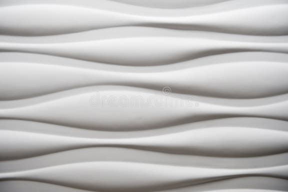 Modern Wavy White Design Wall. Stock Image - Image of interior, rough ...