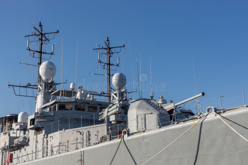 Modern Weapons on the Deck of a Military Ship Editorial Photography ...