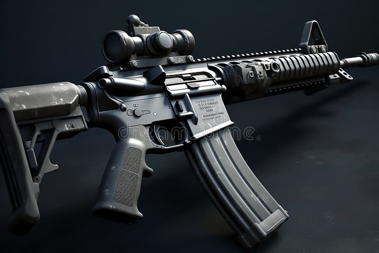 Modern Weapons for Military and War Enforcement. Stock Illustration - Illustration of submachine ...