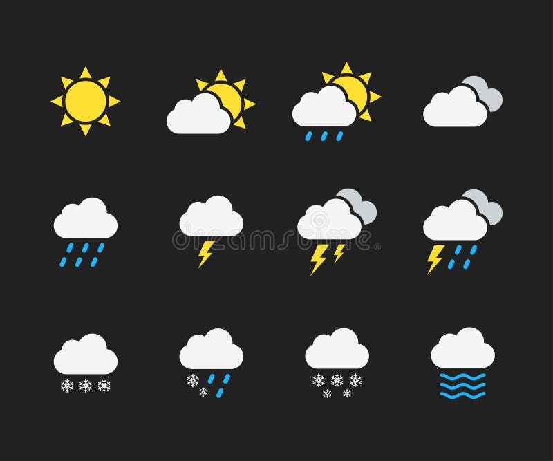 Modern Weather Icons Set. Weather Icons Set Vector Stock Vector ...