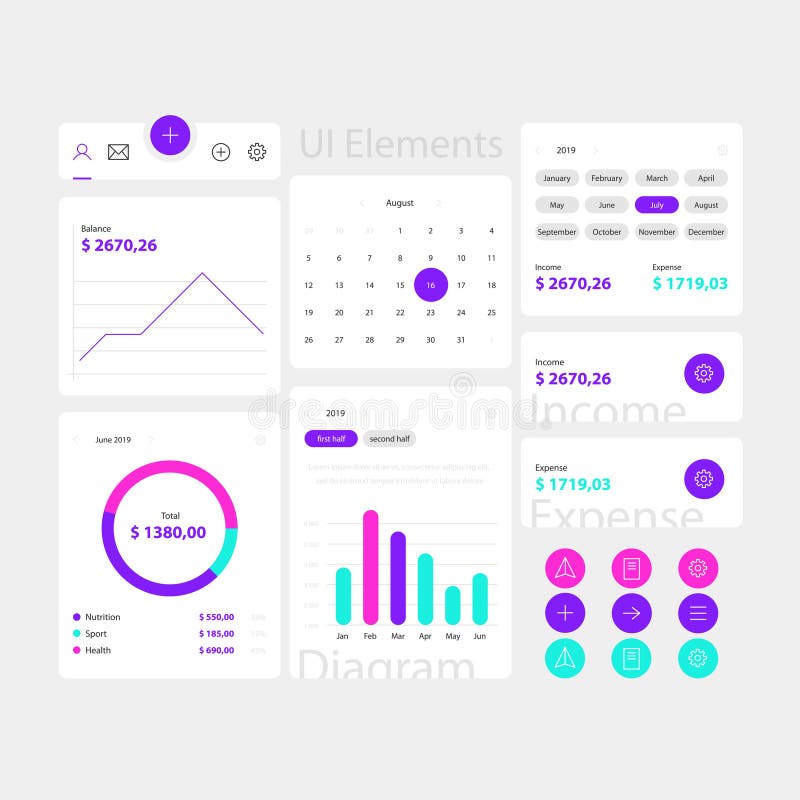 Modern Web and App Ui Elements Template. Stock Illustration ...