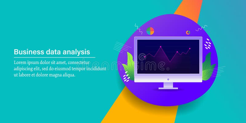 Business Data Analysis, Big Data Displaying on Desktop Screen. Dashboard Analytics with Graph ...