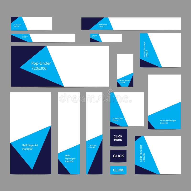 Modern Web Banners Set in Standard Sizes Stock Illustration ...