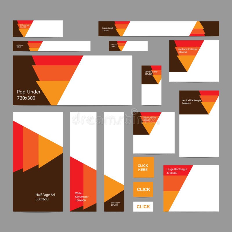 Modern Web Banners Set in Standard Sizes Stock Illustration ...