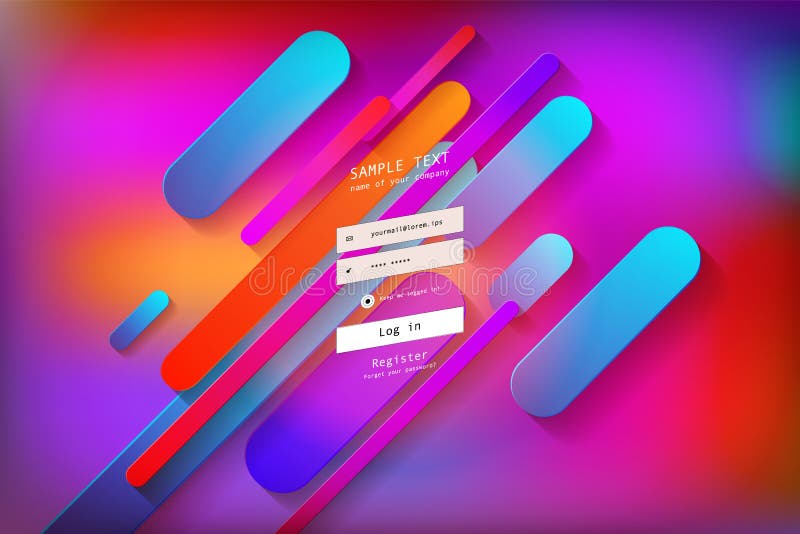 Modern web card login form stock illustration. Illustration of computer ...